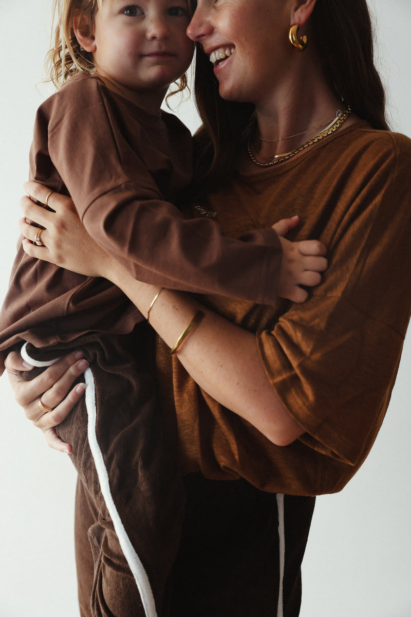 Romy Long Sleeve Tee - Mocha – Tiny Trove