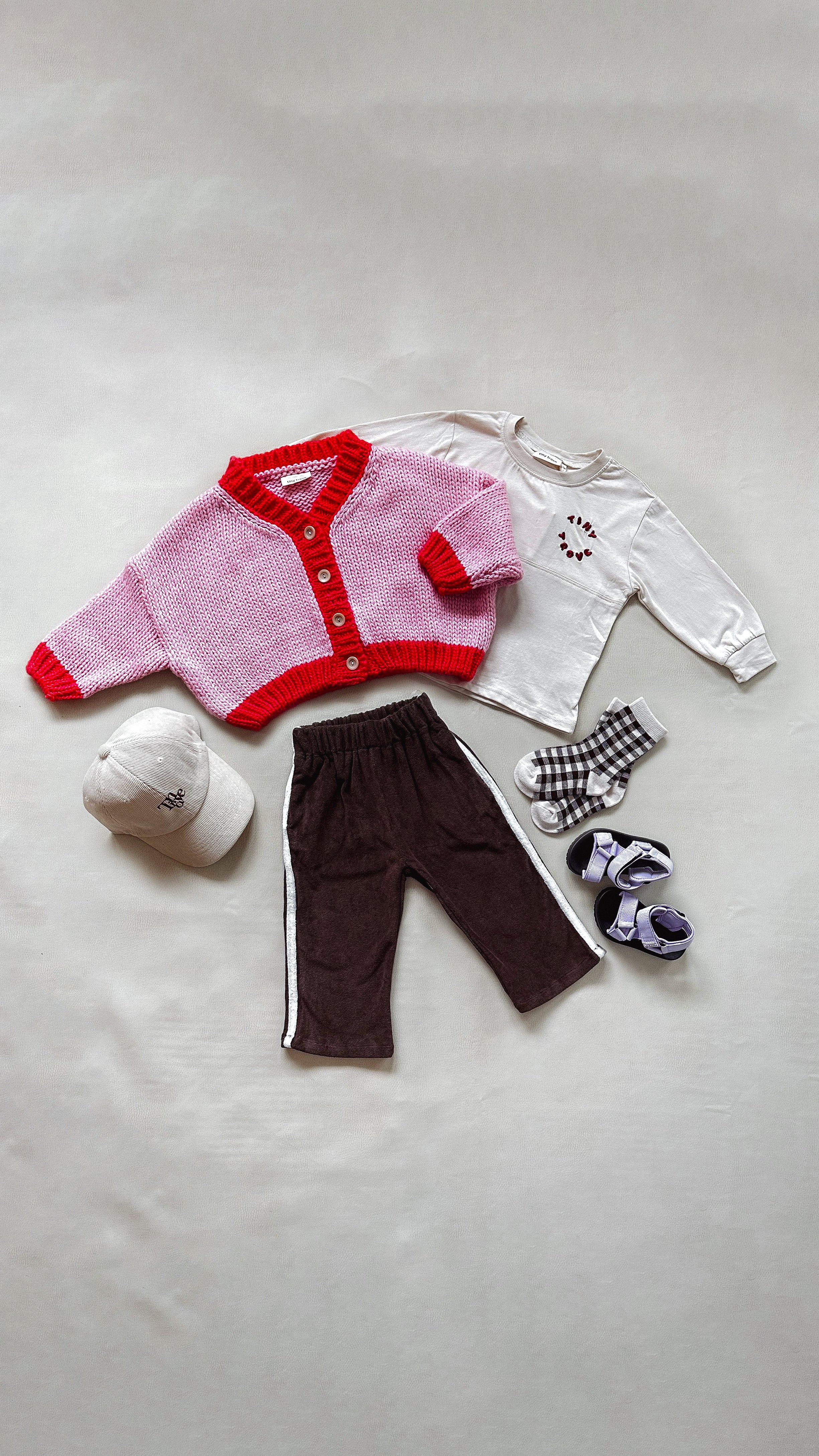 Zuri Contrast Knit Cardigan - Pink/Red – Tiny Trove