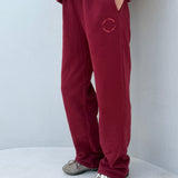 Women's Anja Cotton Circle Logo Tracksuit Pants - Wine – Tiny Trove