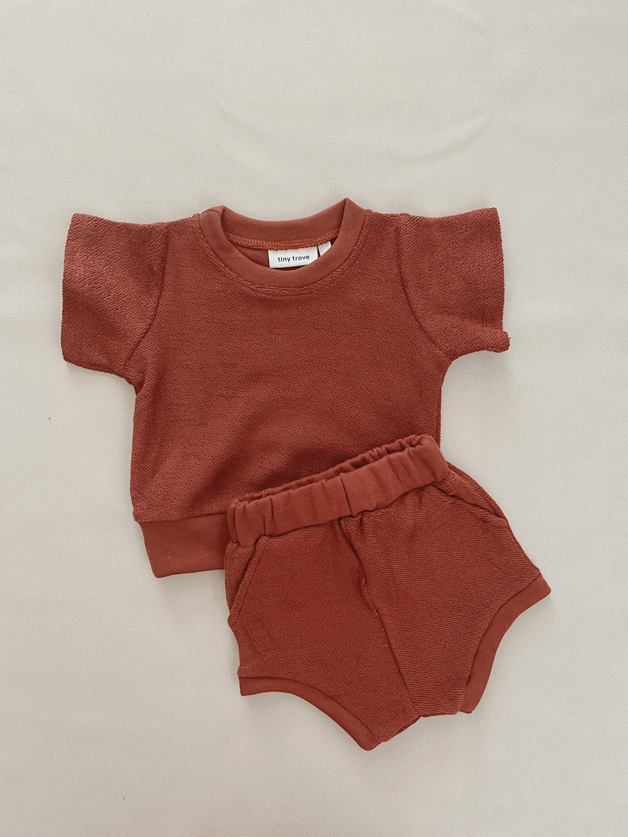 Malibu French Terry Set - Terracotta – Tiny Trove